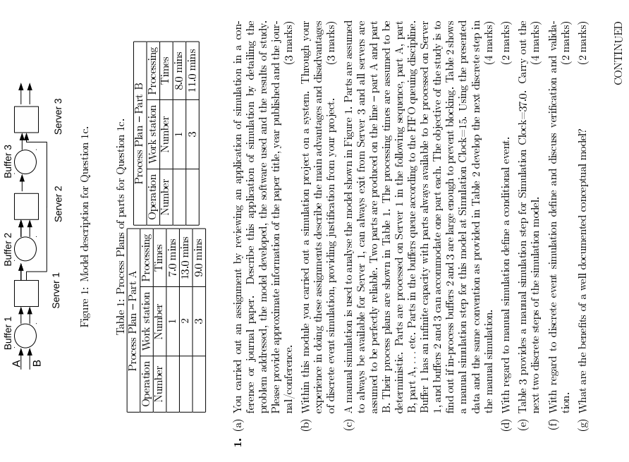 Figure 1: Model description for Question 1c. Table 1: | Chegg.com