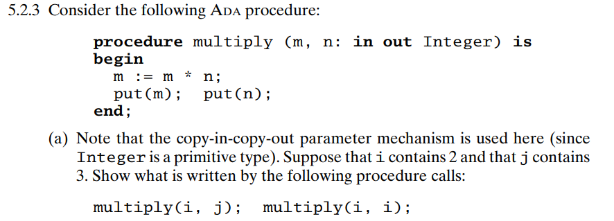 Solved .3 Consider the following ADA procedure: procedure | Chegg.com