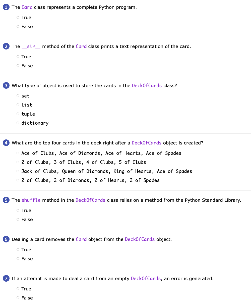 Solved import random from card import Card class | Chegg.com