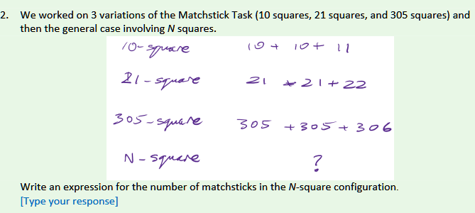 Solved We worked on 3 ﻿variations of the Matchstick Task (10 | Chegg.com