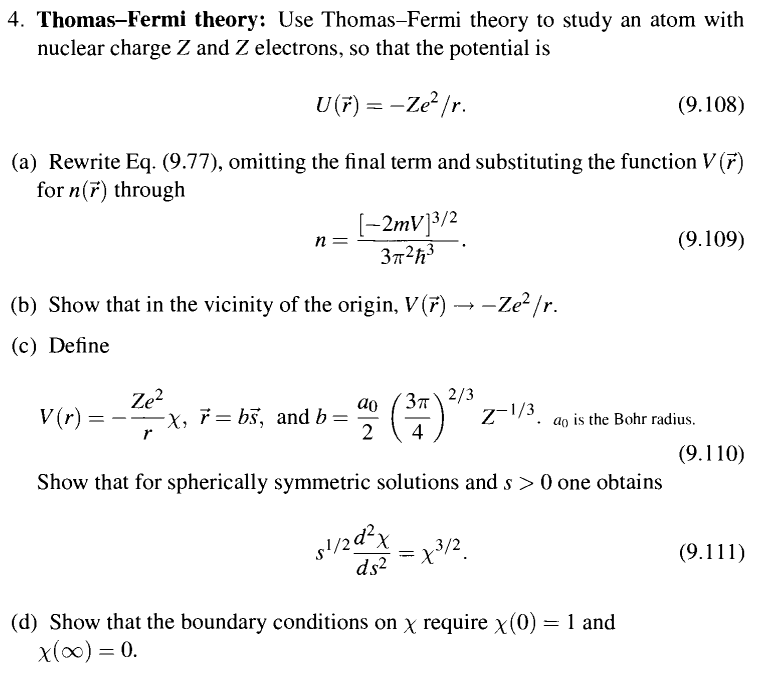 Solved Thomas-Fermi Theory | Chegg.com