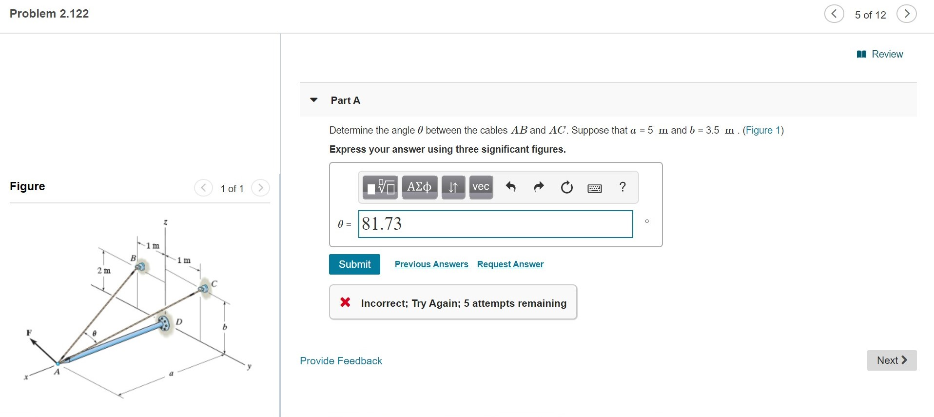 Solved Problem 2.122 ( > Review Part A Determine | Chegg.com
