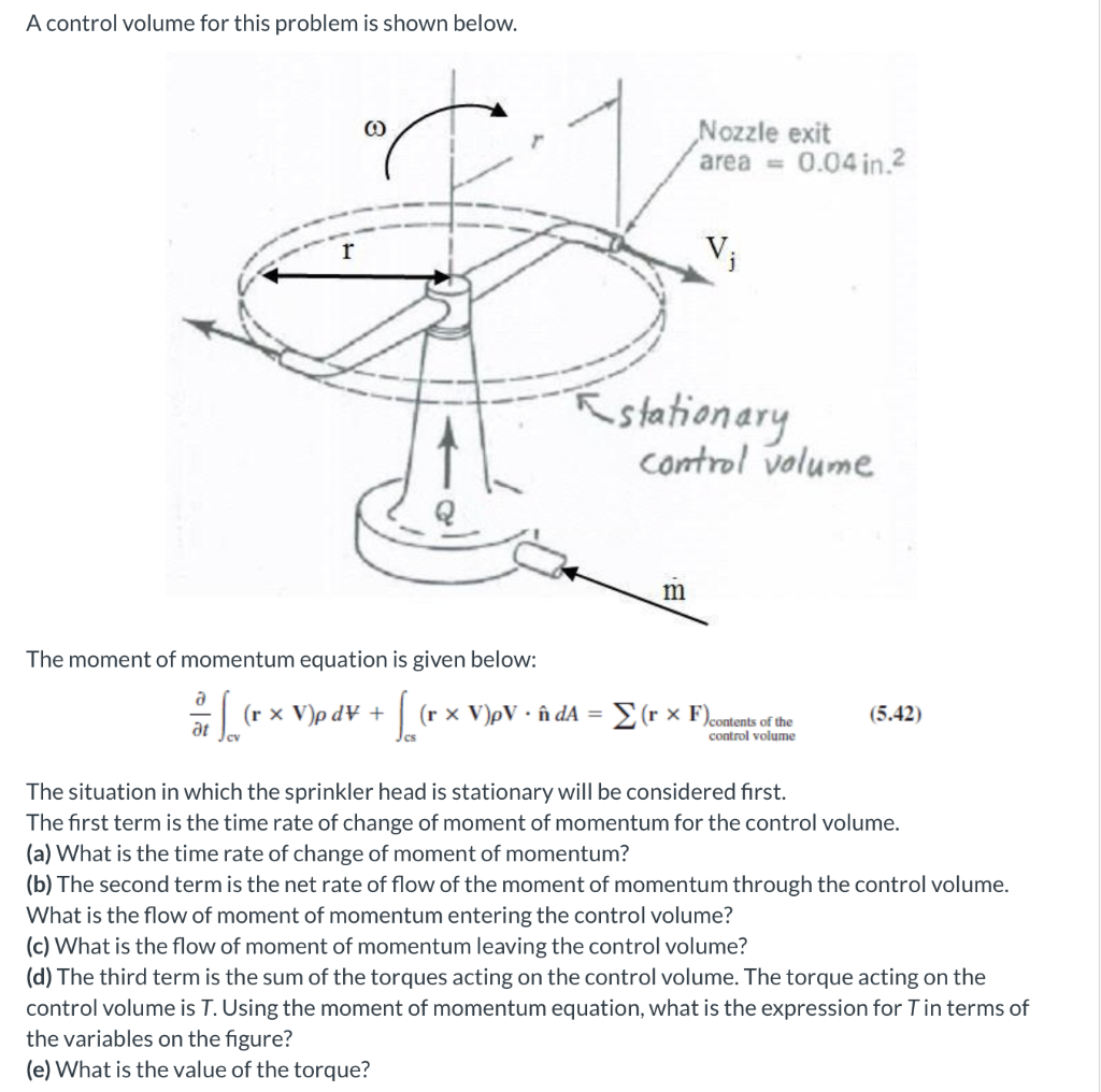 Solved Water enters a rotating lawn sprinkler through its | Chegg.com