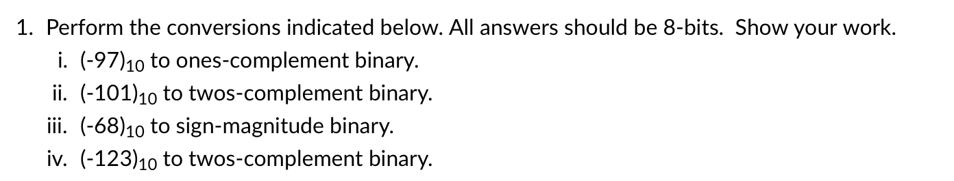 Solved 1. Perform the conversions indicated below. All | Chegg.com