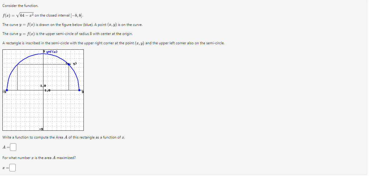 Solved Consider the function. f(x)=64−x2 on the closed | Chegg.com