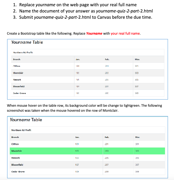 I need this as soon as possible, Use Bootstrap | Chegg.com