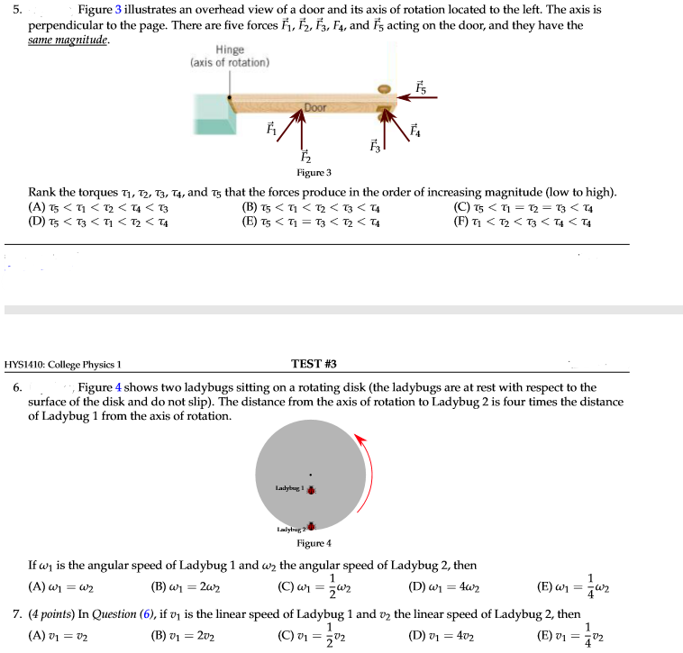 Solved 5. Figure 3 illustrates an overhead view of a door | Chegg.com