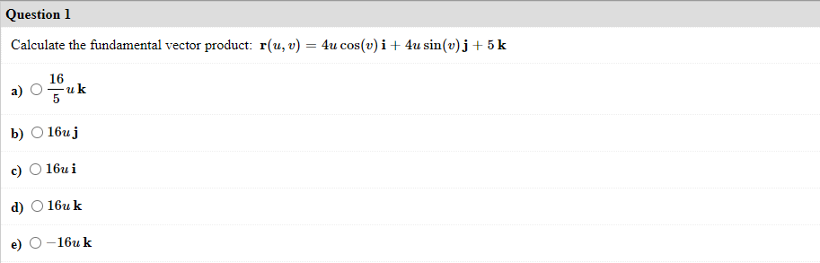 Solved Question 1 Calculate the fundamental vector product: | Chegg.com