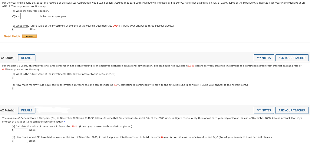Solved a.pR of 5% compounded continuously,t (a) write the | Chegg.com