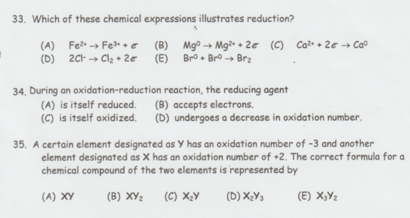 Solved 33. Which of these chemical expressions illustrates | Chegg.com
