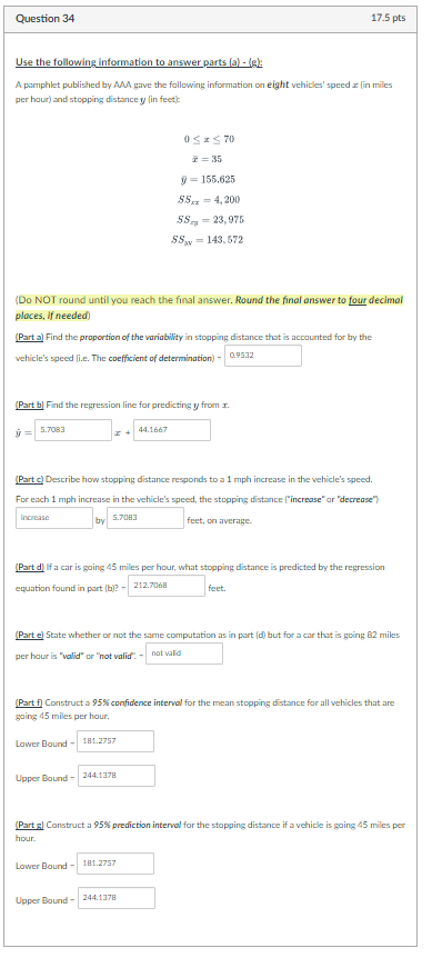 Solved Question 34 17.5 pts Use the following information to | Chegg.com