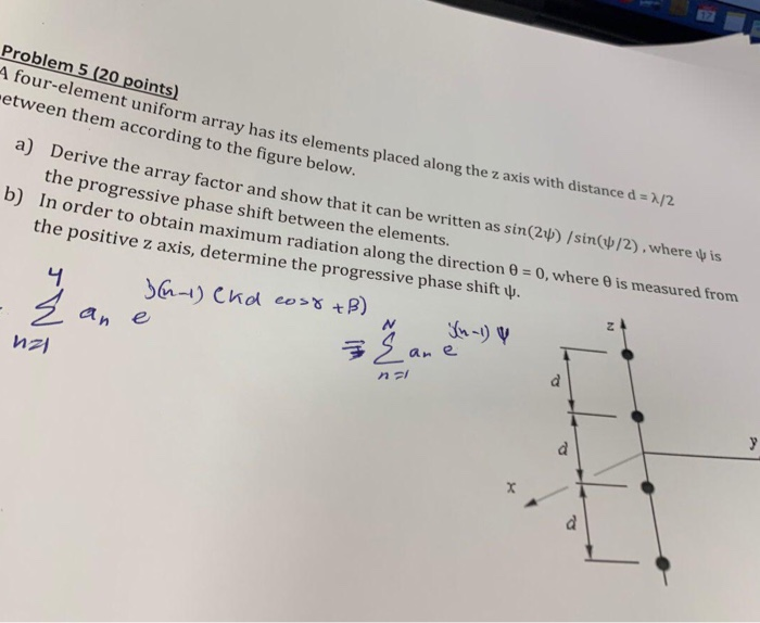 Solved Problem 5 (20 points) A four-element uniform ar | Chegg.com