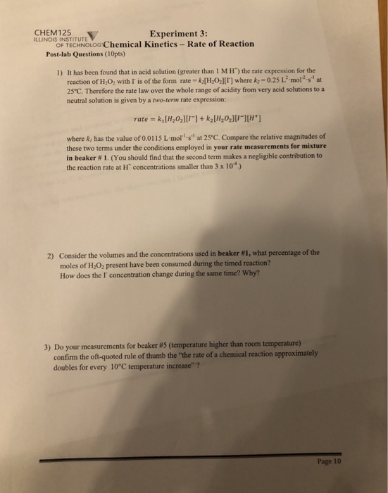 CHEM125 Experiment 3: N N TECHNOLOG Chemical | Chegg.com