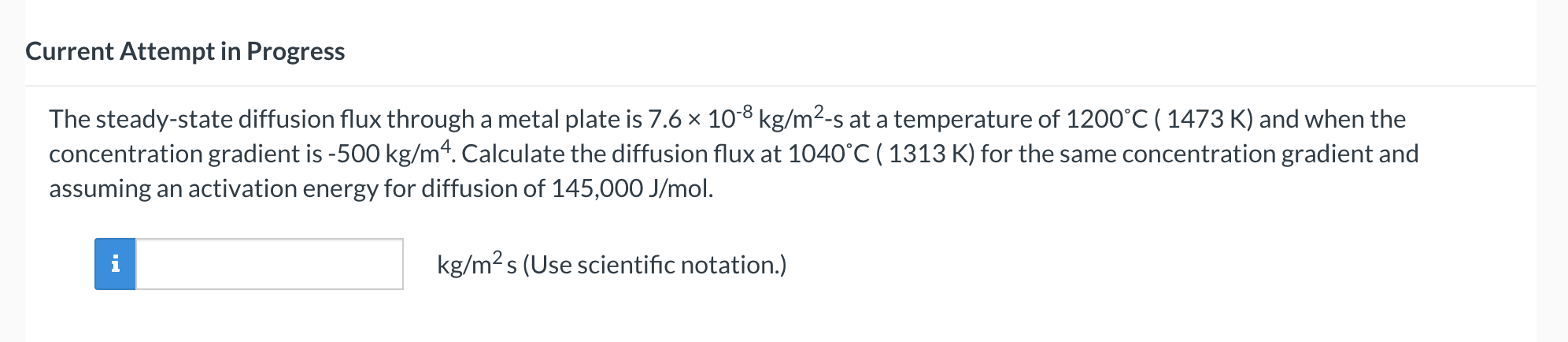 Solved The steady-state diffusion flux through a metal plate | Chegg.com