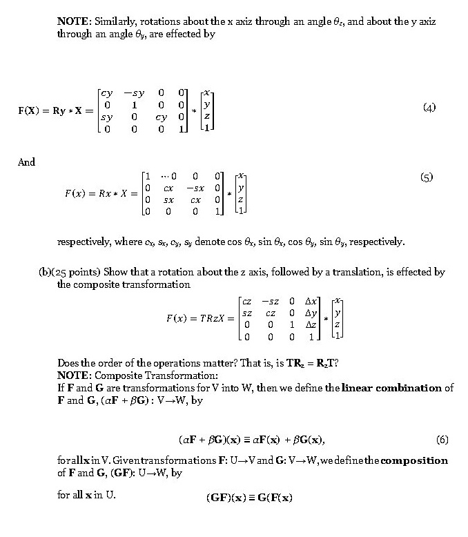 Solved It is basic, in computer graphics, to be able to move | Chegg.com