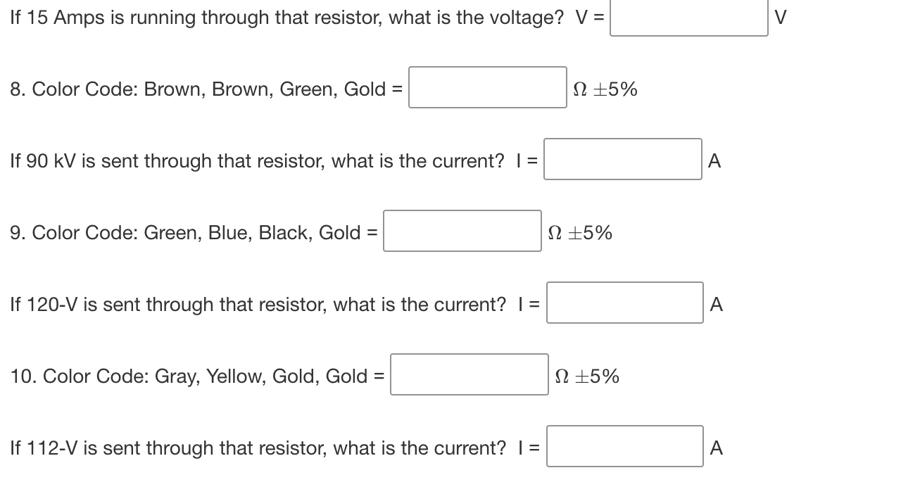 Solved Directions: Decipher the resistor color code | Chegg.com