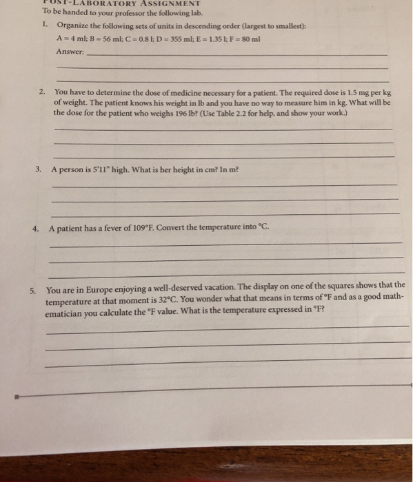Solved sr-LABORATORY ASSIGNMENT To be handed to your | Chegg.com