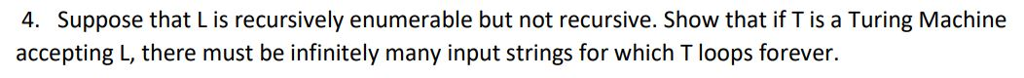Solved 4. Suppose that L is recursively enumerable but not | Chegg.com