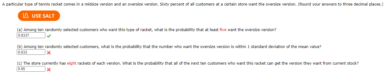 Solved A particular type of tennis racket comes in a midsize | Chegg.com