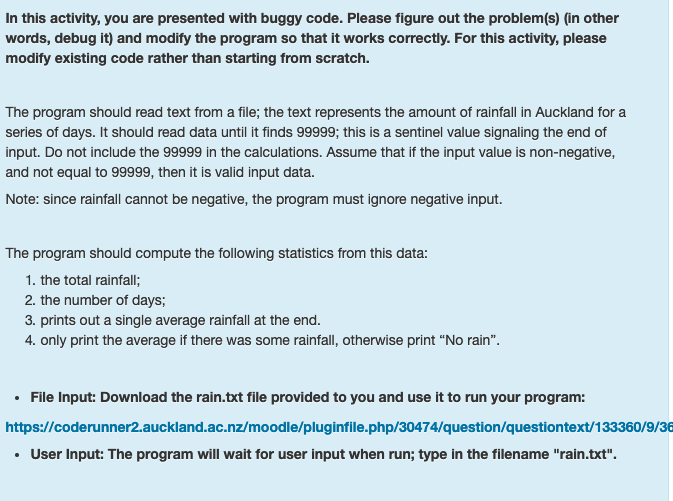 Solved In this activity, you are presented with buggy code. | Chegg.com