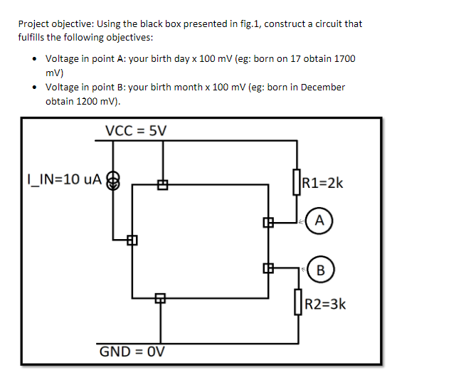 Solved Using the black box from below, construct a circuit | Chegg.com