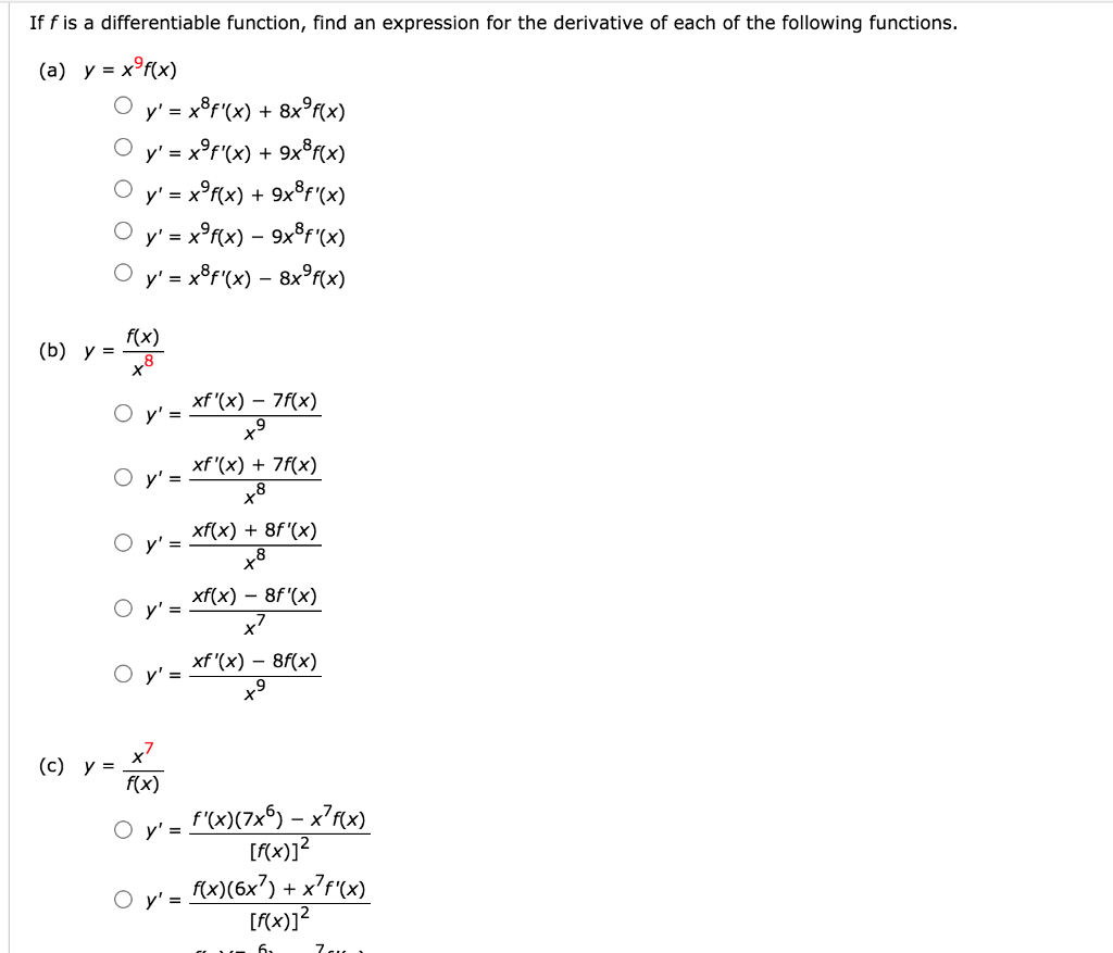 Solved If f is a differentiable function, find an expression | Chegg.com