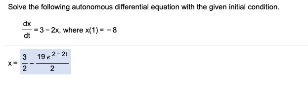 Solved Solve the following autonomous differential equation | Chegg.com