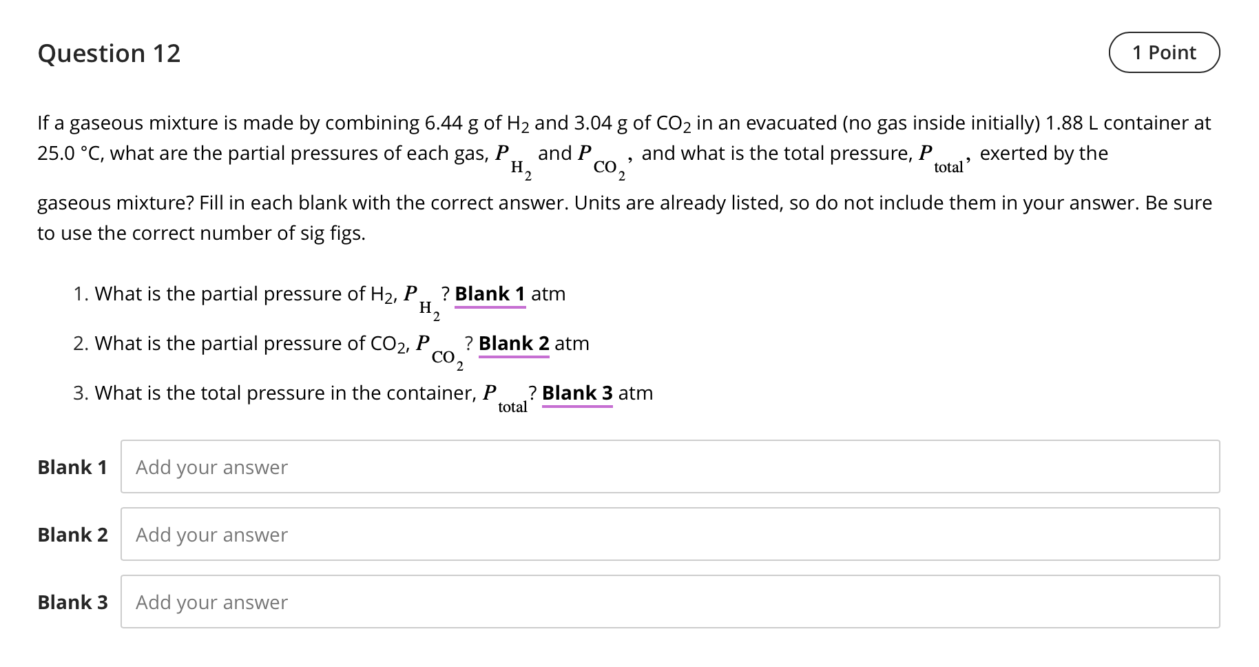 Solved If a gaseous mixture is made by combining 6.44 g of | Chegg.com