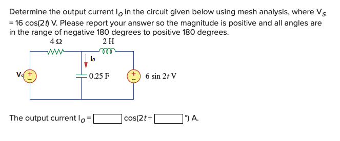 Solved Determine the output current lo in the circuit given | Chegg.com