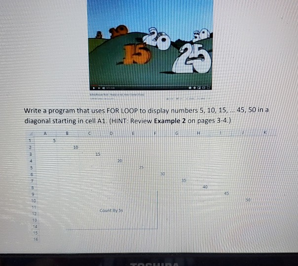 Solved Write a program that uses FOR LOOP to display numbers | Chegg.com