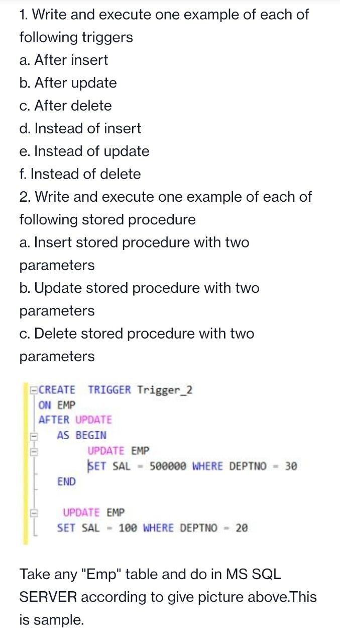 Solved 1. Write and execute one example of each of following | Chegg.com