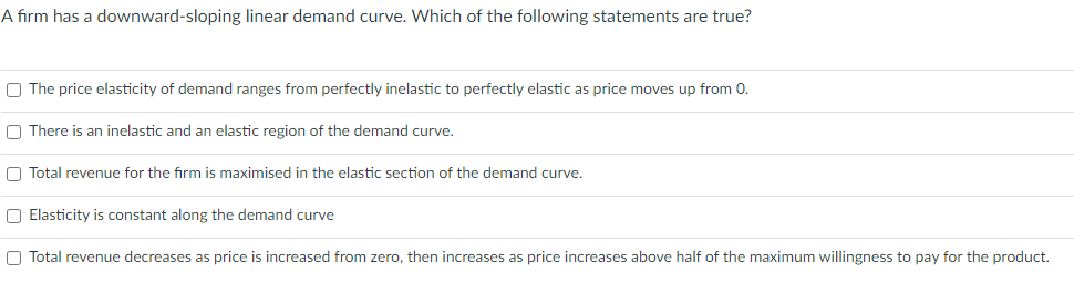 Solved A firm has a downward-sloping linear demand curve. | Chegg.com