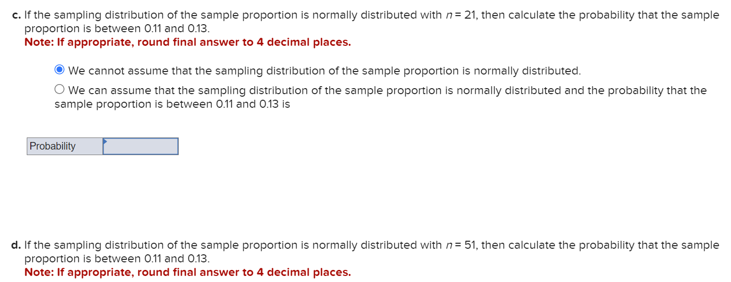 Solved c. ﻿If the sampling distribution of the sample | Chegg.com
