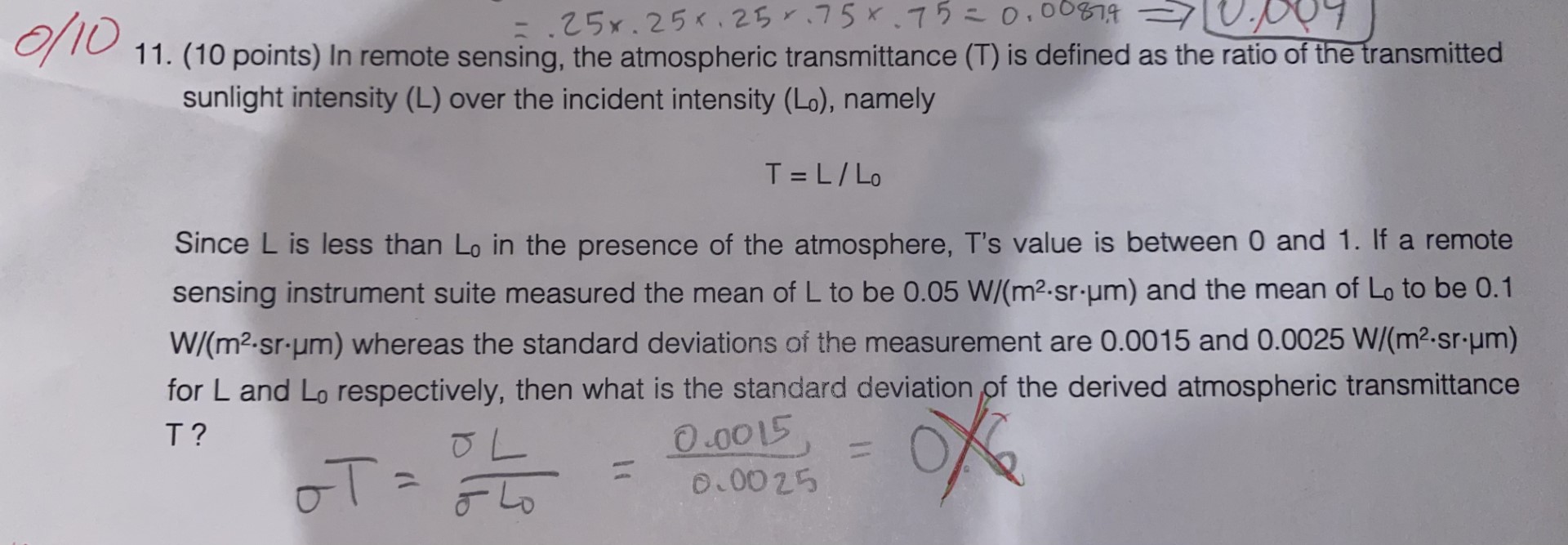 Solved 11. (10 points) In remote sensing, the atmospheric | Chegg.com