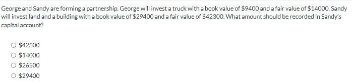Solved George and Sandy are forming a partnership. George | Chegg.com