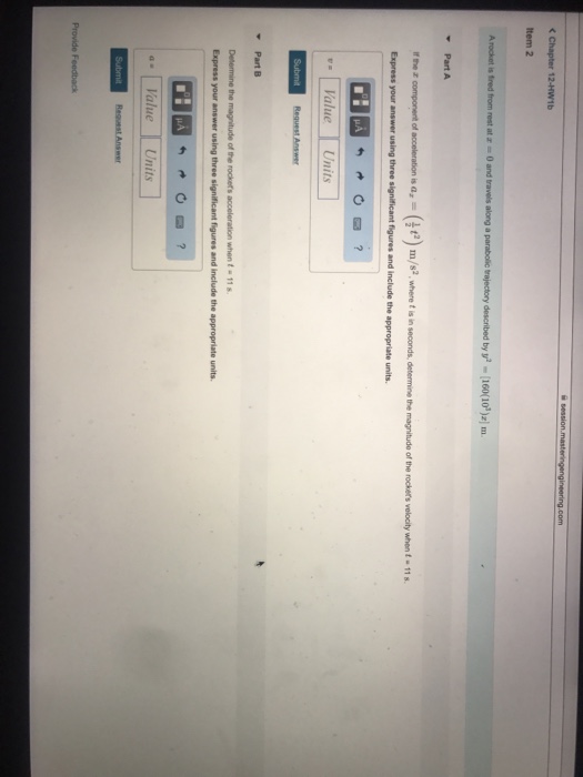 Solved a rocket is fired from rest at x= | Chegg.com