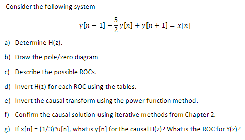 Solved Consider the following | Chegg.com