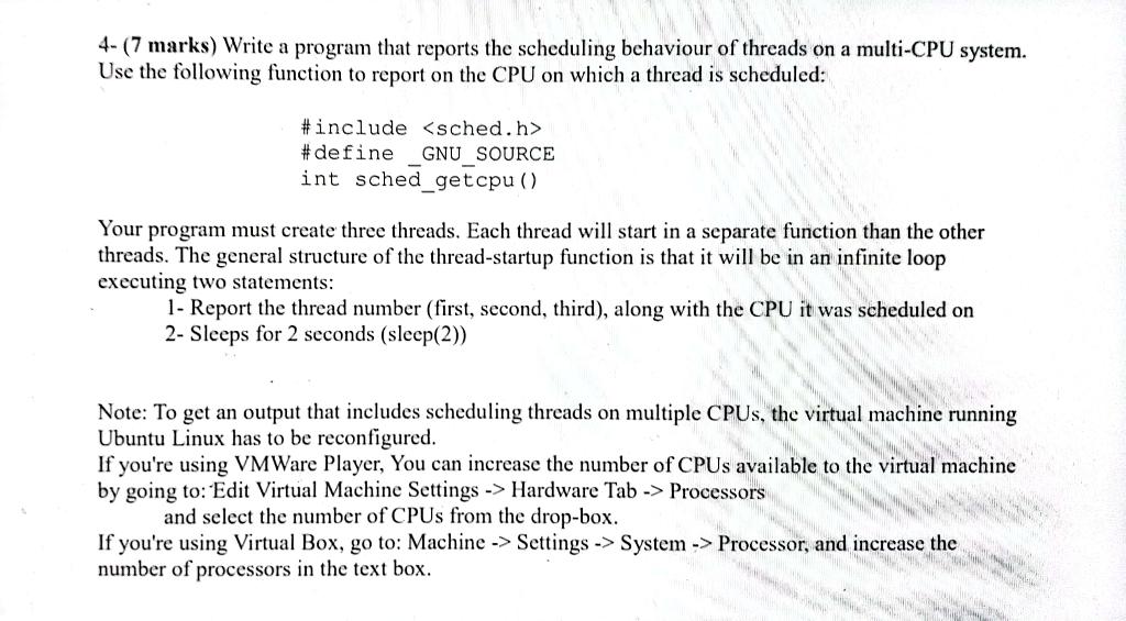 Solved 4- (7 marks) Write a program that reports the | Chegg.com