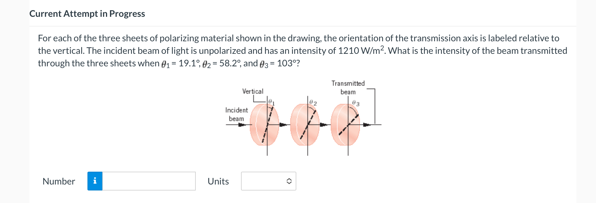 Solved For each of the three sheets of polarizing material | Chegg.com