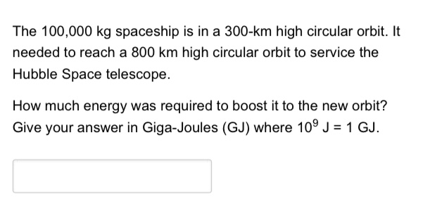 Solved The 100 000 Kg Spaceship Is In A 300 Km High Circular