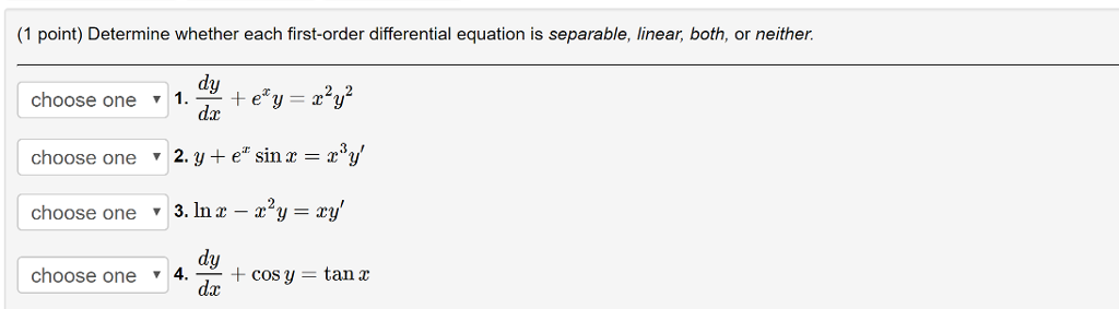 Solved 1 Point Determine Whether Each First Order
