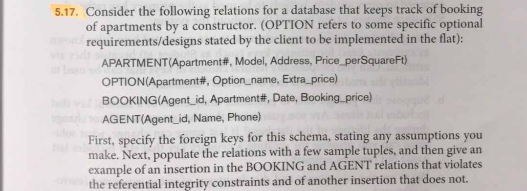 Solved 5.17. Consider the following relations for a database | Chegg.com
