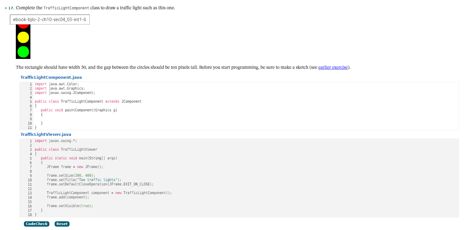 Solved Complete the TrafficLightComponent class to draw | Chegg.com