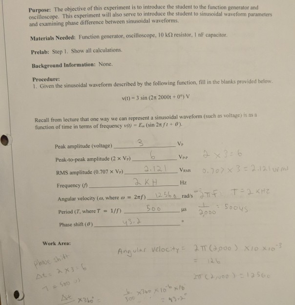 Solved Purpose: The objective of this experiment is to | Chegg.com