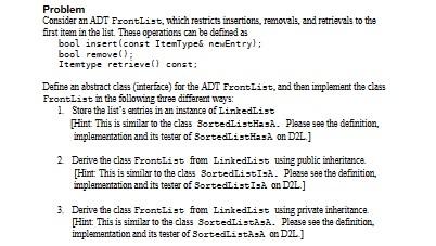 Solved Can you also provide header and implementation of | Chegg.com