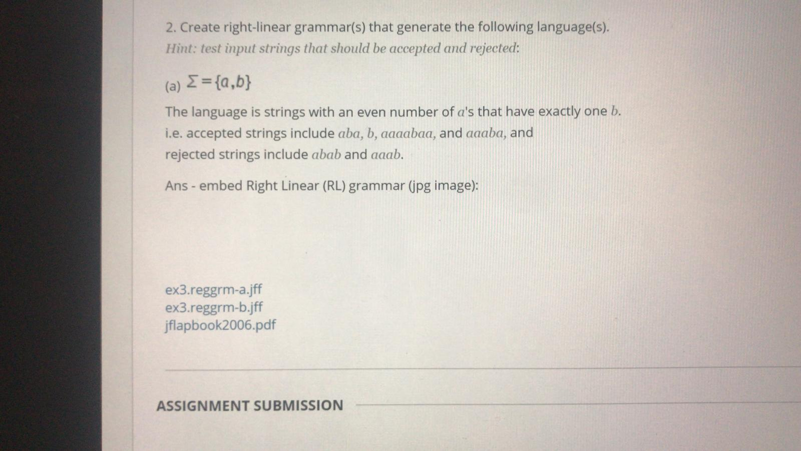 Solved 2. Create right-linear grammar(s) that generate the | Chegg.com