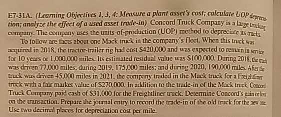 Solved E7-3IA. (Learmning Objectives 1, 3, 4: Measure a plat | Chegg.com