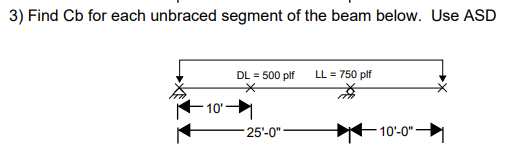 Solved 3) Find Cb for each unbraced segment of the beam | Chegg.com