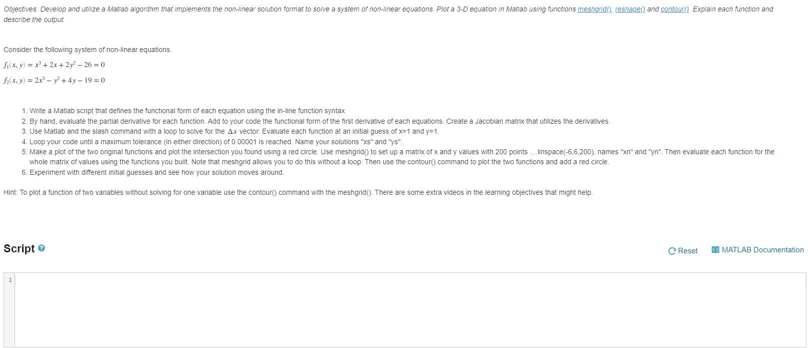 Solved Consider the following system of non-linear | Chegg.com