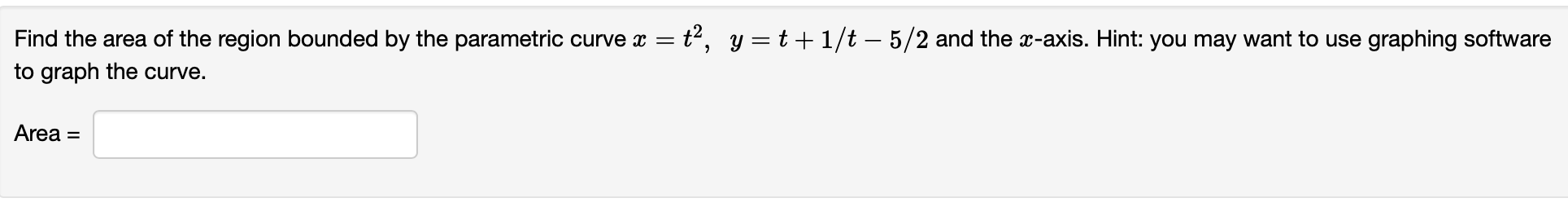Solved Find the area of the region bounded by the parametric | Chegg.com